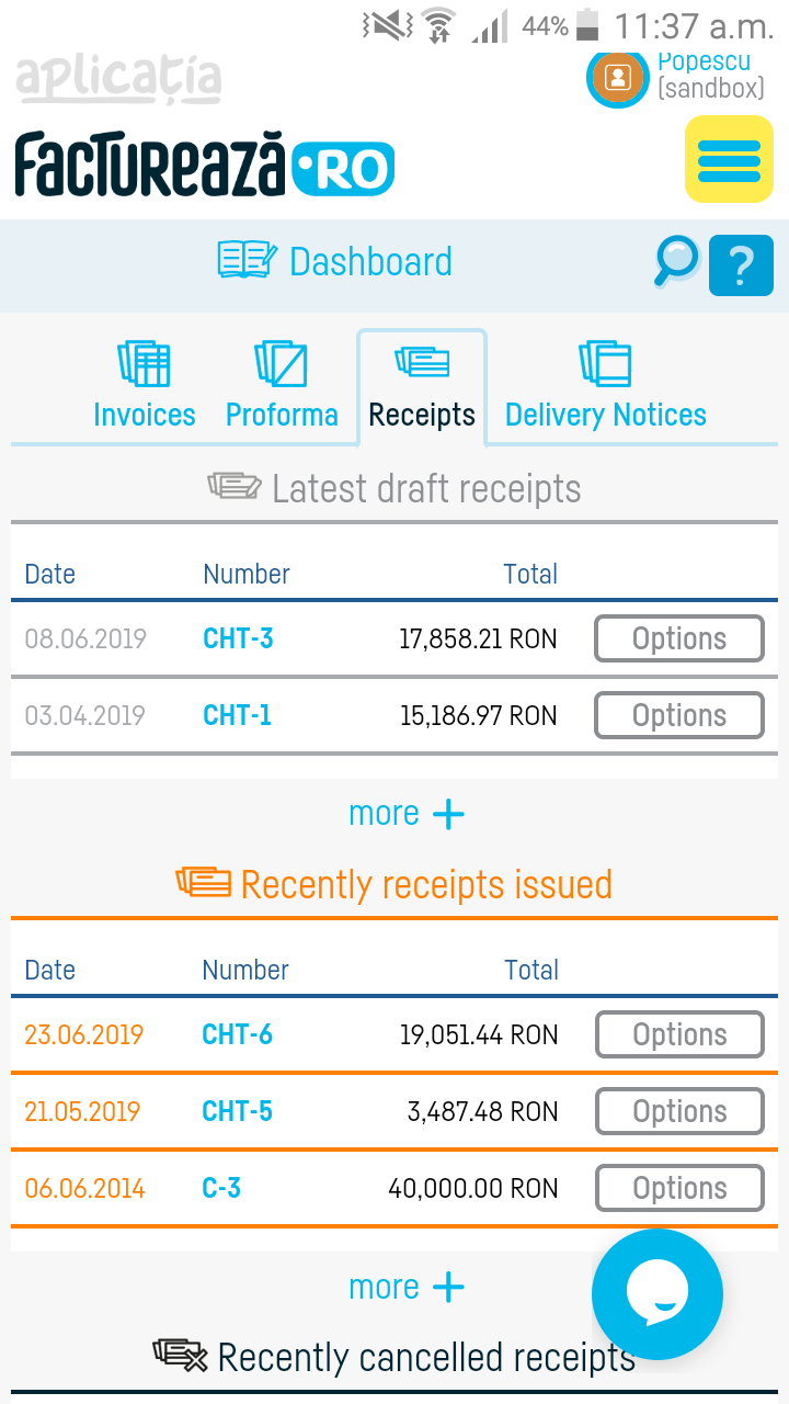 User interface layout setting